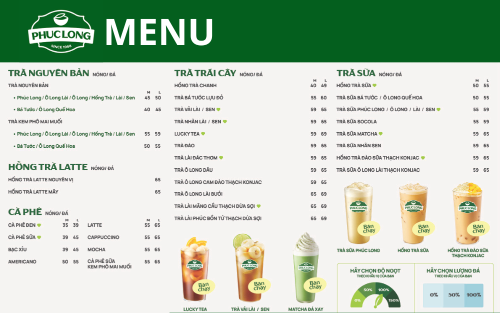 Phúc Long's Menu