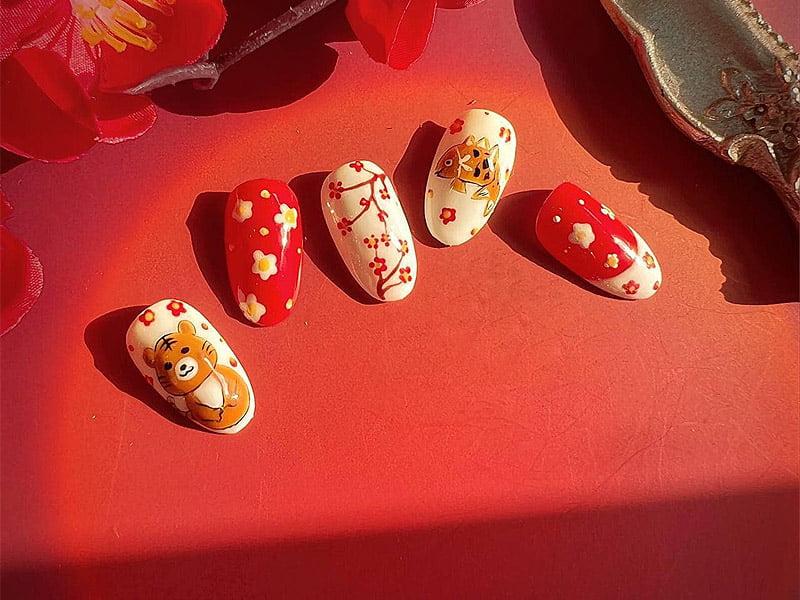 Làm đẹp ăn Tết: Nail nhung, nail 3D và các xu hướng nail được yêu thích ...