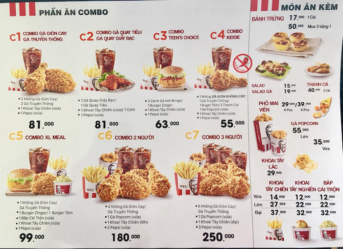 Menu KFC có gì hot? Cập nhật giá, combo và khuyến mãi mới nhất | AEON ...